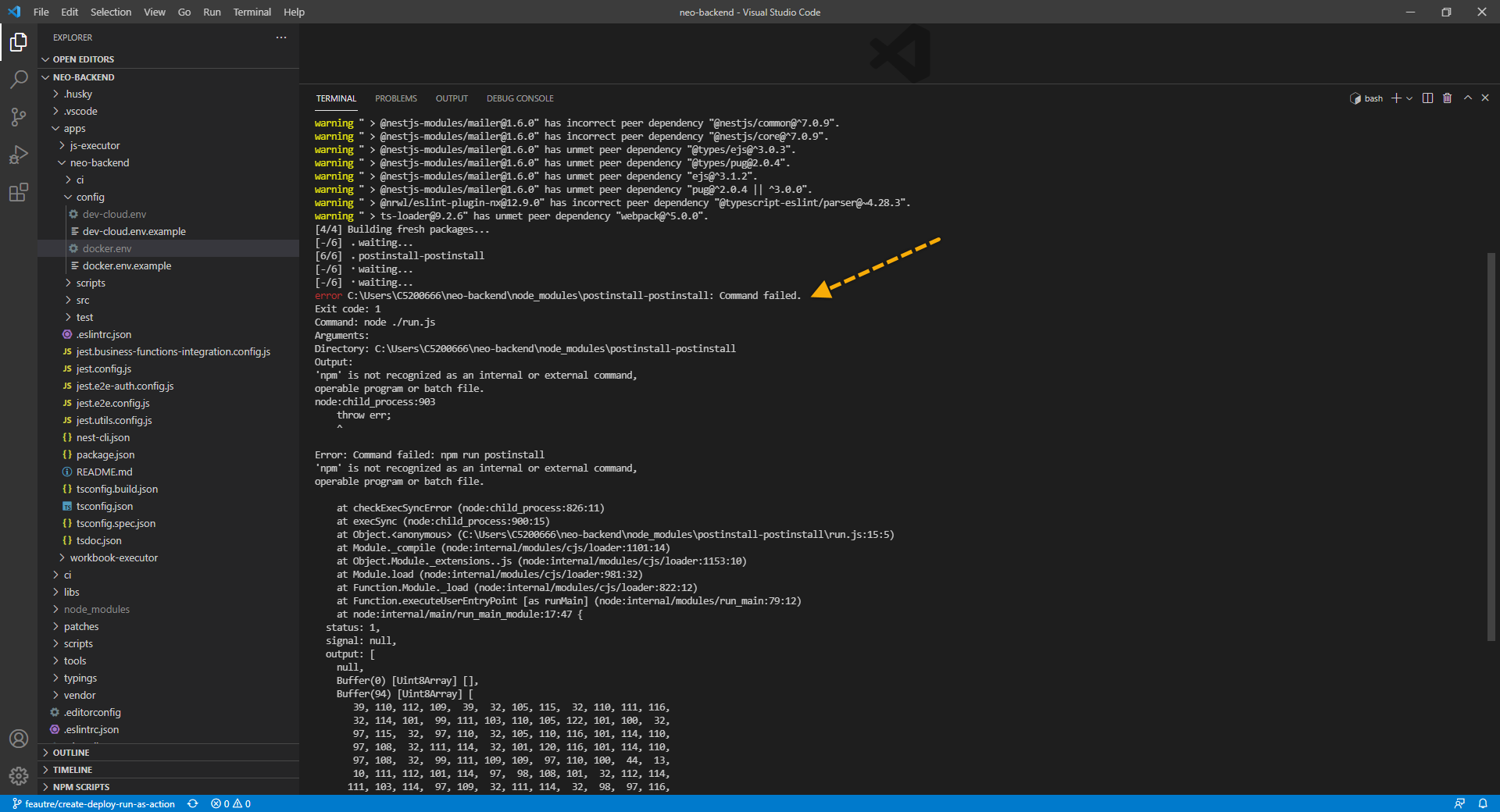 Command Failed Exit Code 1 Issue 134774 Microsoft vscode GitHub