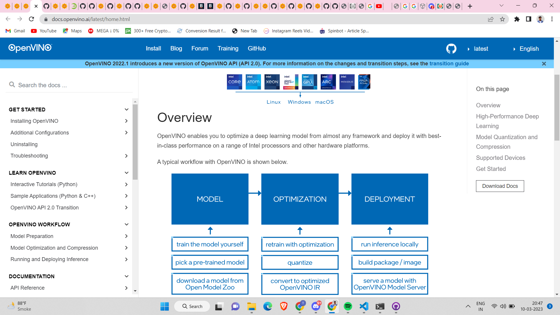 The text gets cluterred while hovering the Deployment Carousel · Issue #16222 · openvinotoolkit ...