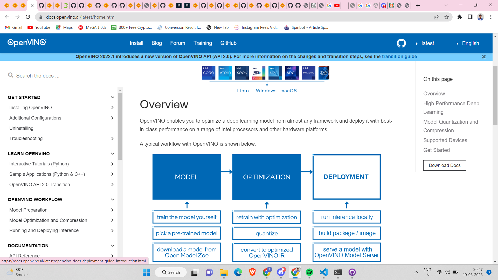 The Text Gets Cluterred While Hovering The Deployment Carousel · Issue 16222 · Openvinotoolkit
