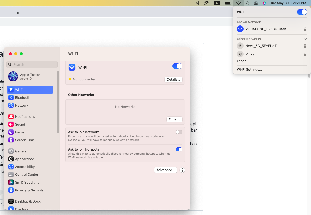 Wifi dropdown and wifi menu at system settings do not relate to each other · Issue #877 ...