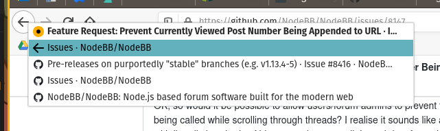 Feature Request: Prevent Currently Viewed Post Number Being Appended to URL · Issue #8147 ...
