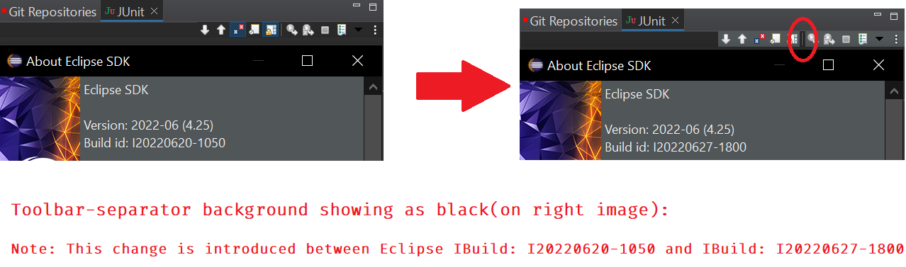 [Dark] Eclipse toolbar-separator background showing as black on Win10 ...