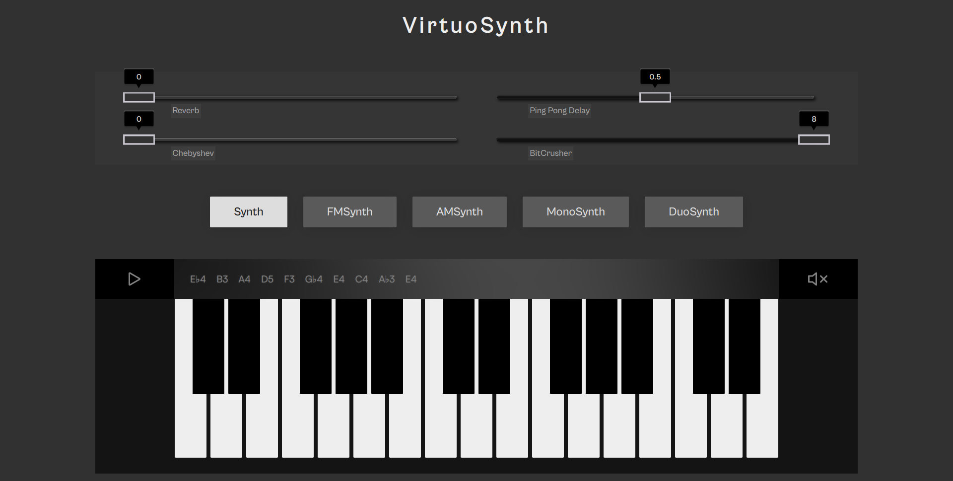 GitHub - justkakai/VirtuoSynth: My flagship project. A synthesizer app built with React