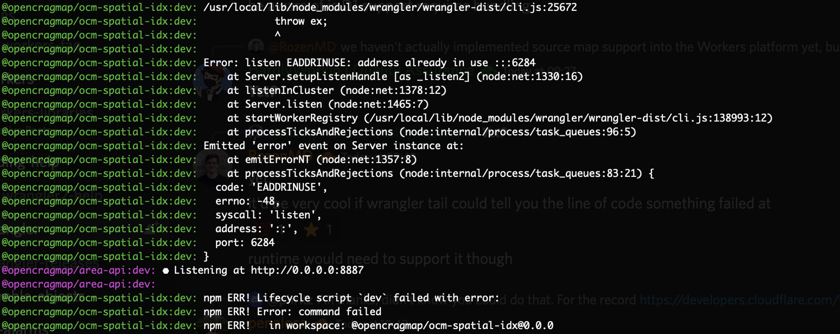 🐛 BUG: wrangler fails to start with `Error: listen EADDRINUSE: address already in use :::6284 ...