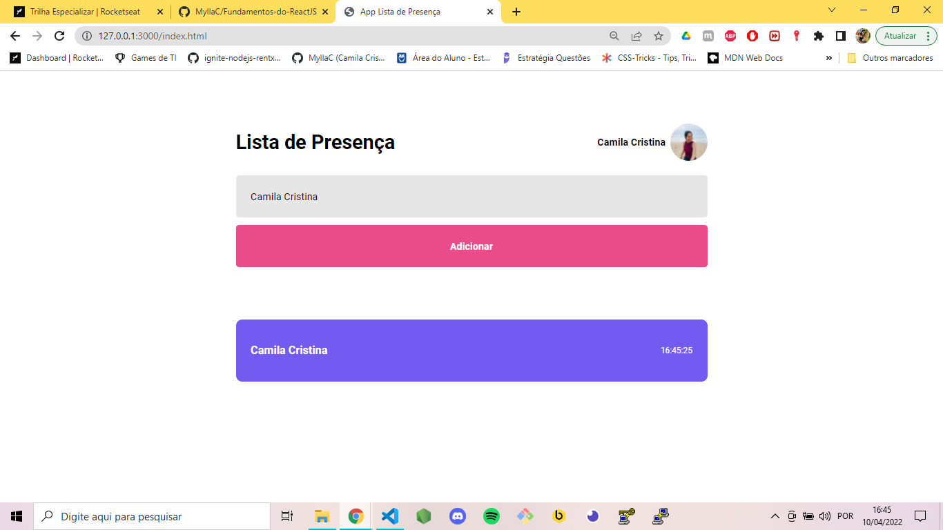 GitHub - MyllaC/Fundamentos-do-ReactJS