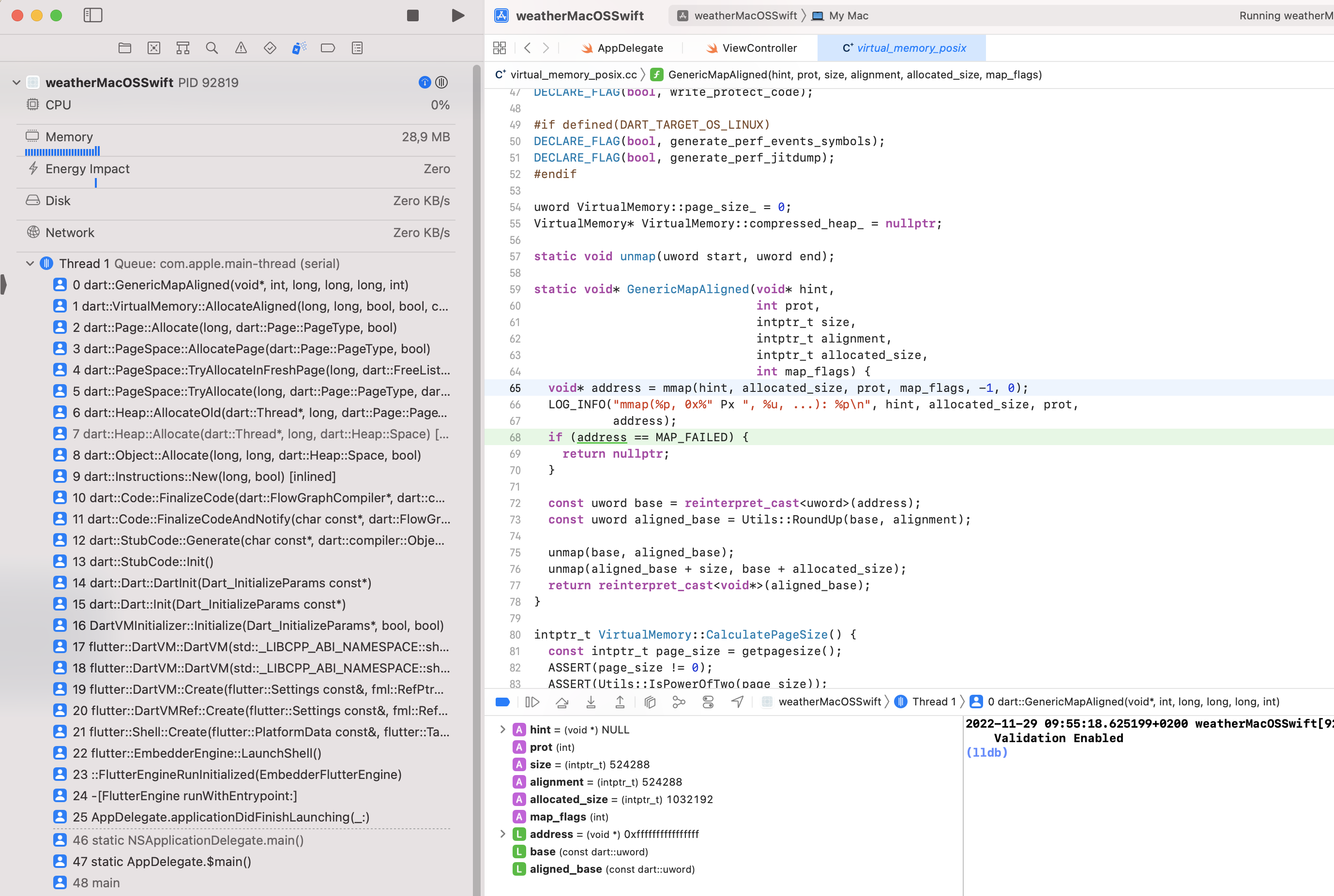 [macos] Using App.xcframework and FlutterMacOS.framework directly leads to exception when engine ...
