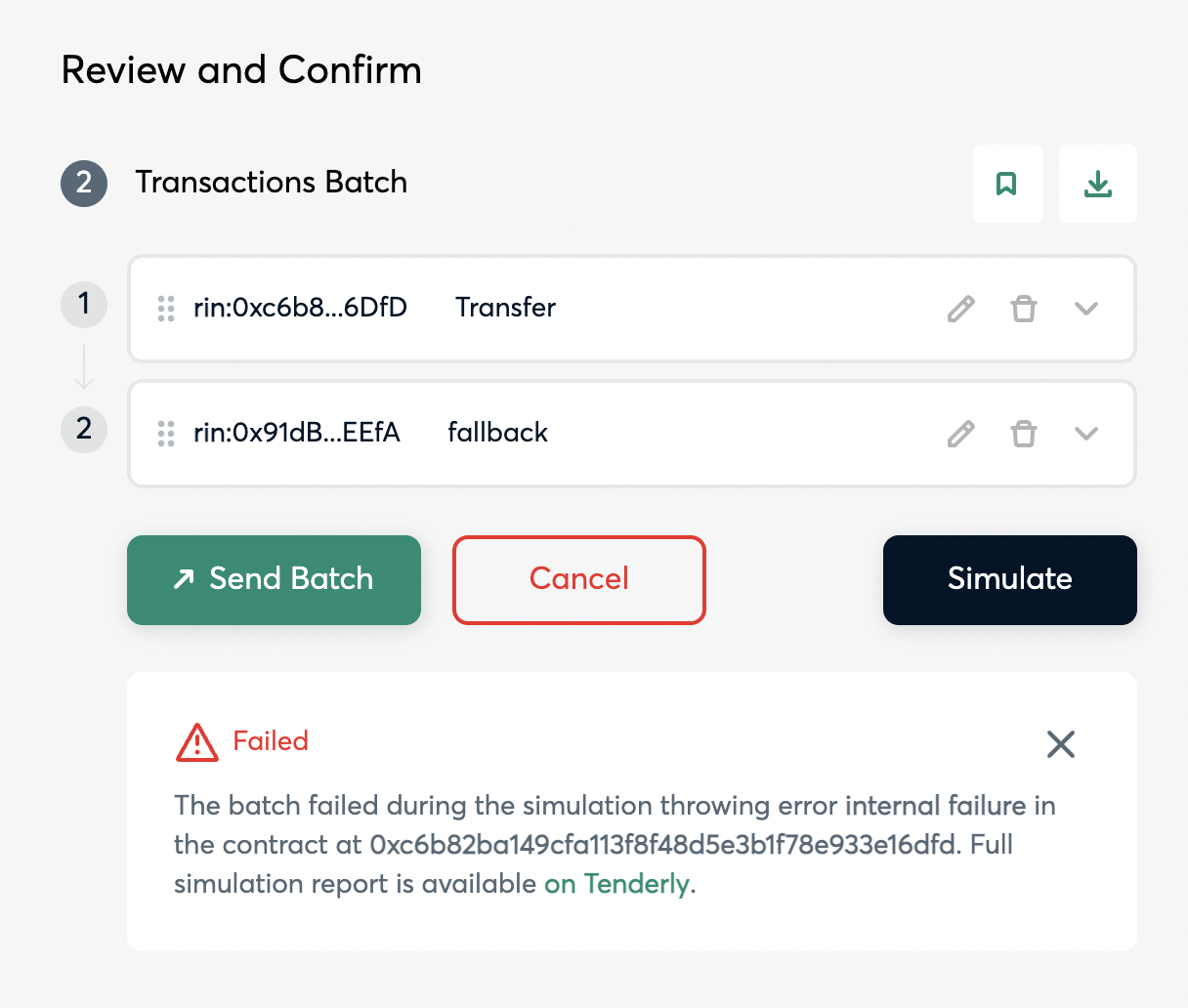 [Tenderly simulation] Single send txs marked as successful when they will be not · Issue #425 ...