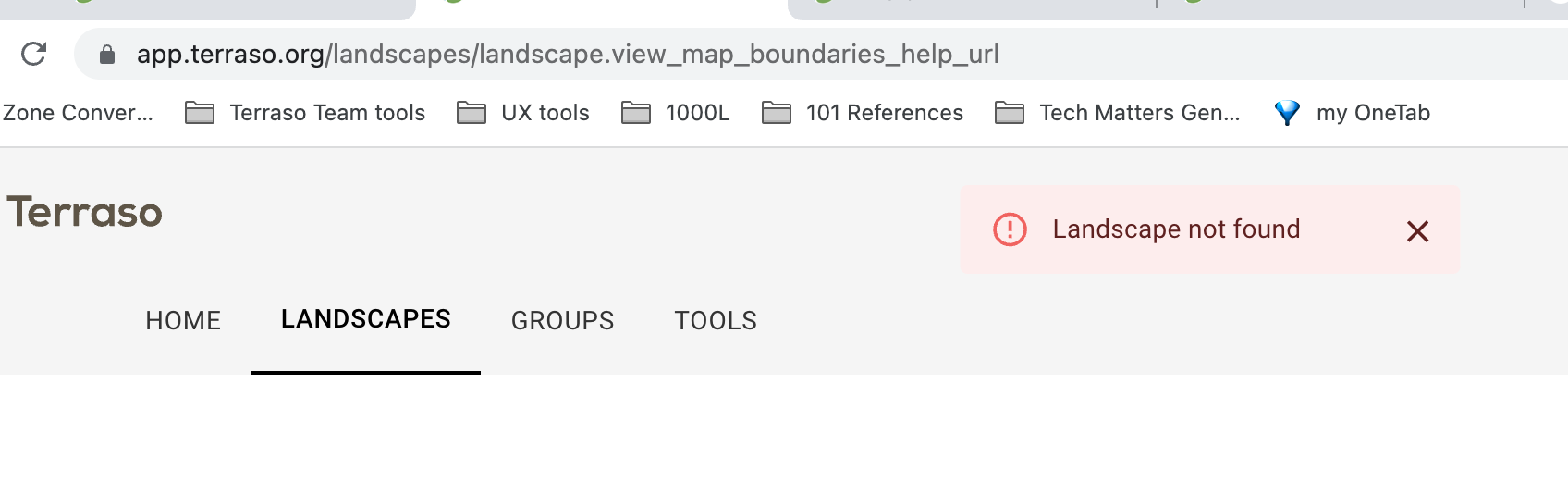 Contact Terraso form didn't load when clicked the '... send us a message' link in the landscape ...