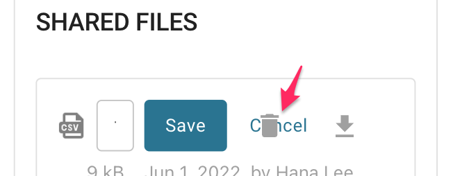 Shared file's Download and Delete button shouldn't be displayed when the name field is in edit ...