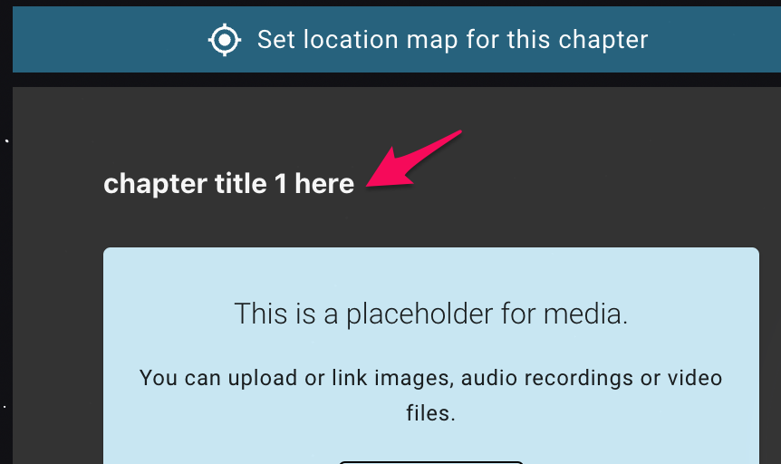 story map: chapter title size is smaller than the media box header ...