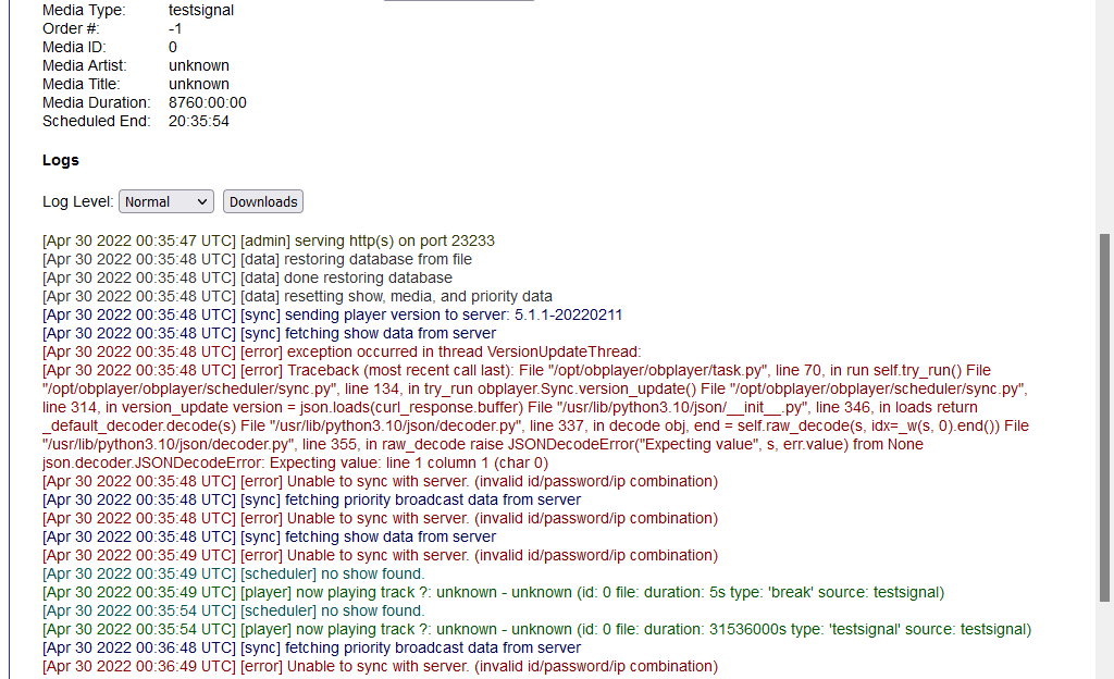 obplayer not connecting to observer · Issue #61 · openbroadcaster/obplayer · GitHub