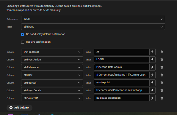 [BUDI-6868] Generated CRUD screens will update but not create (SAVE ROW does not execute ...