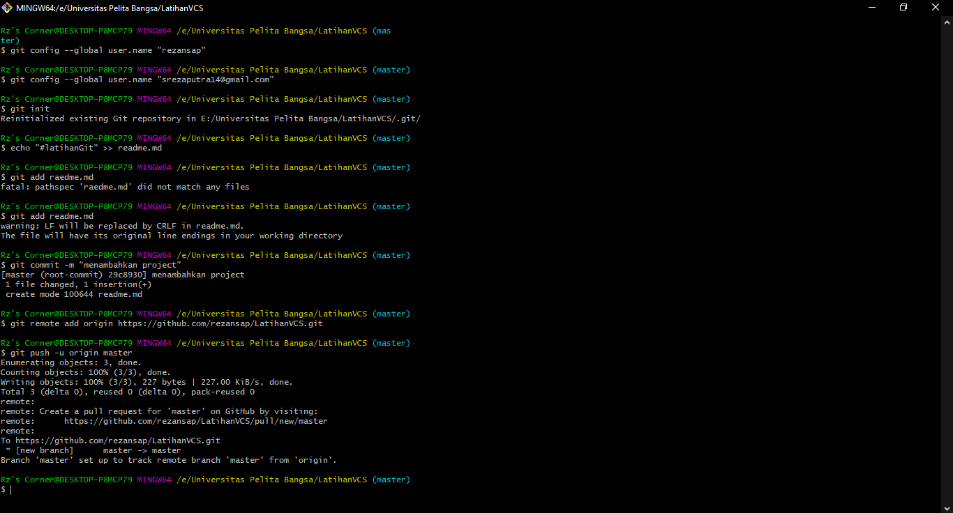 GitHub - rezansap/LatihanVCS
