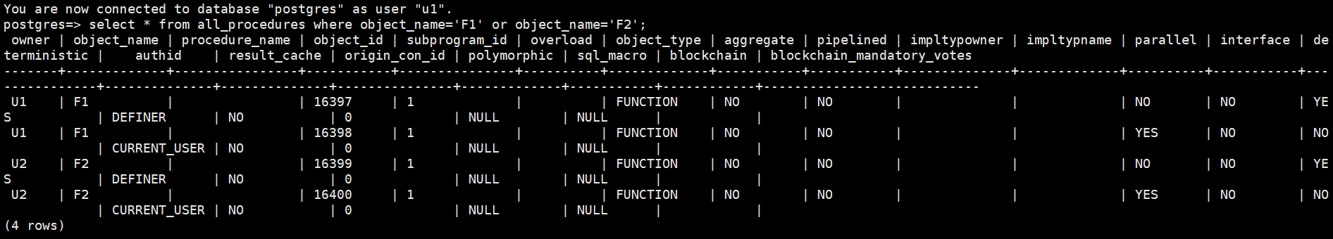 无权限的函数/存储过程 可以被all_procedures/all_arguments/all_source视图查看 · Issue #378 ...