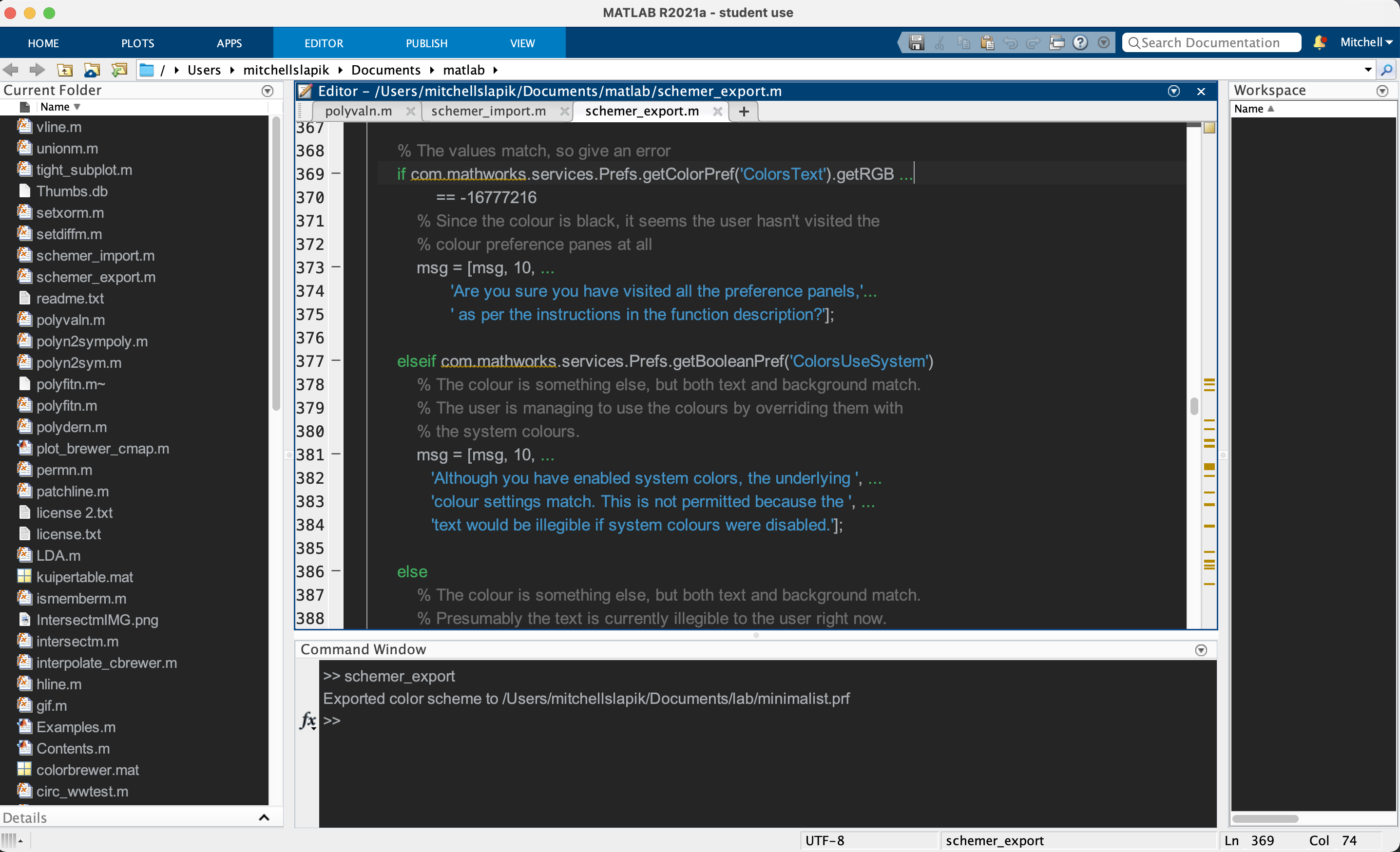 GitHub - mitchellslapik/minimalist_theme_for_matlab: black minimalist ...