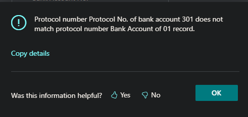 Incorrect errors when Bank Account info does not match CODA File ...