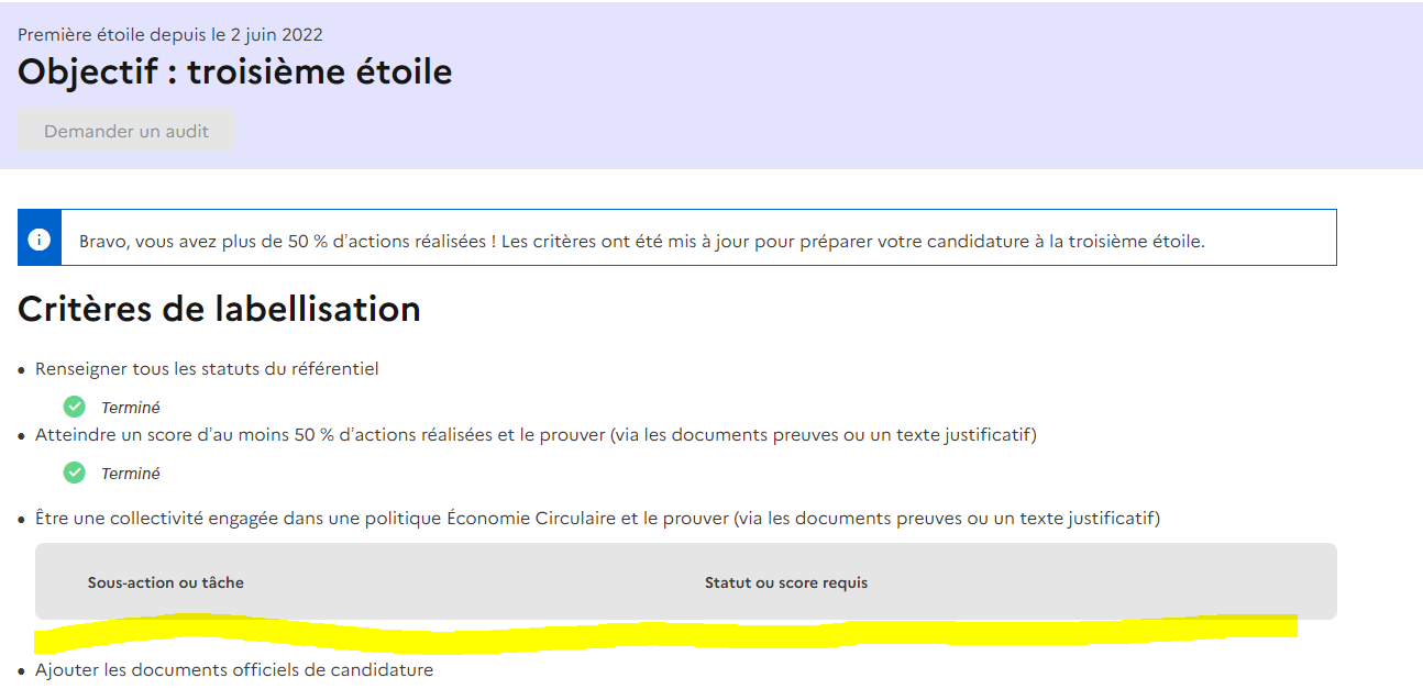 B- demande d'étoile · Issue #2326 · incubateur-ademe/territoires-en-transitions · GitHub