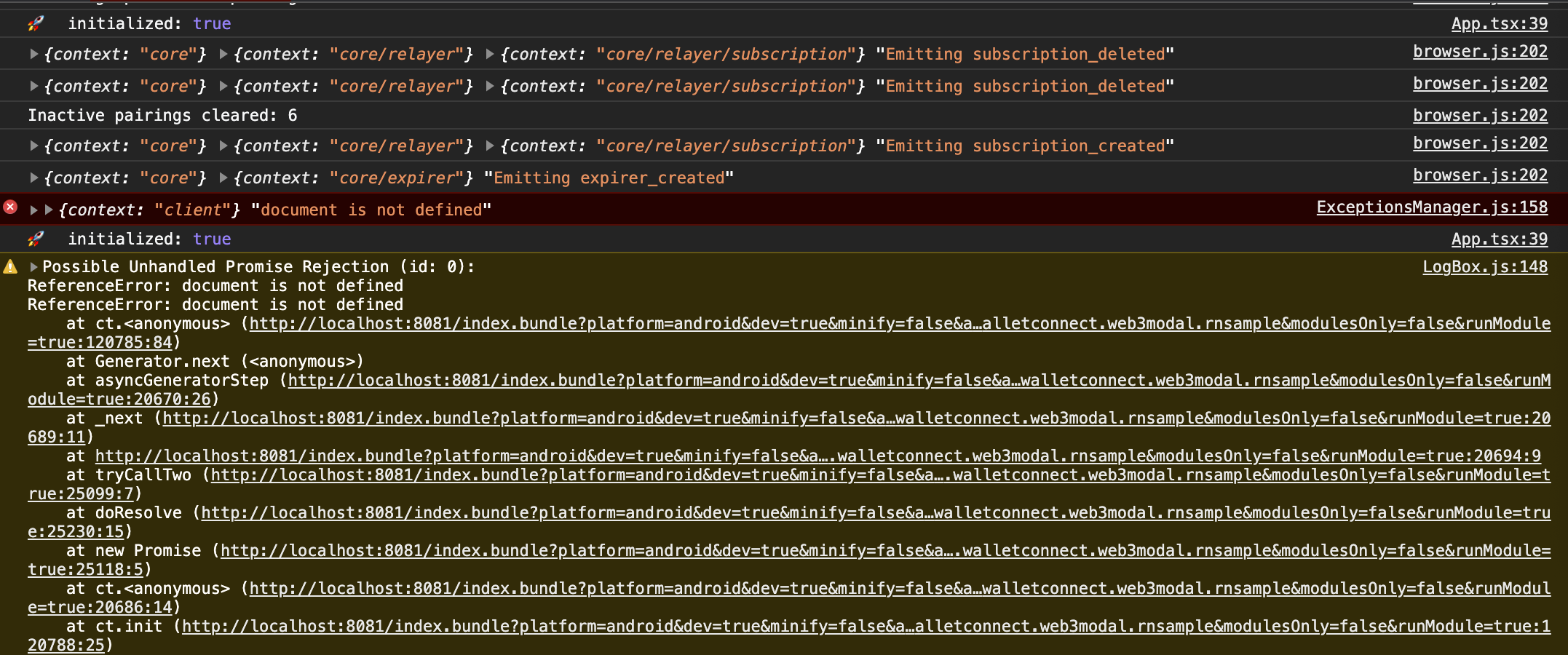 Cant Connect With Walletconnect To Create Session · Issue 34 · Reown Comreact Native Examples