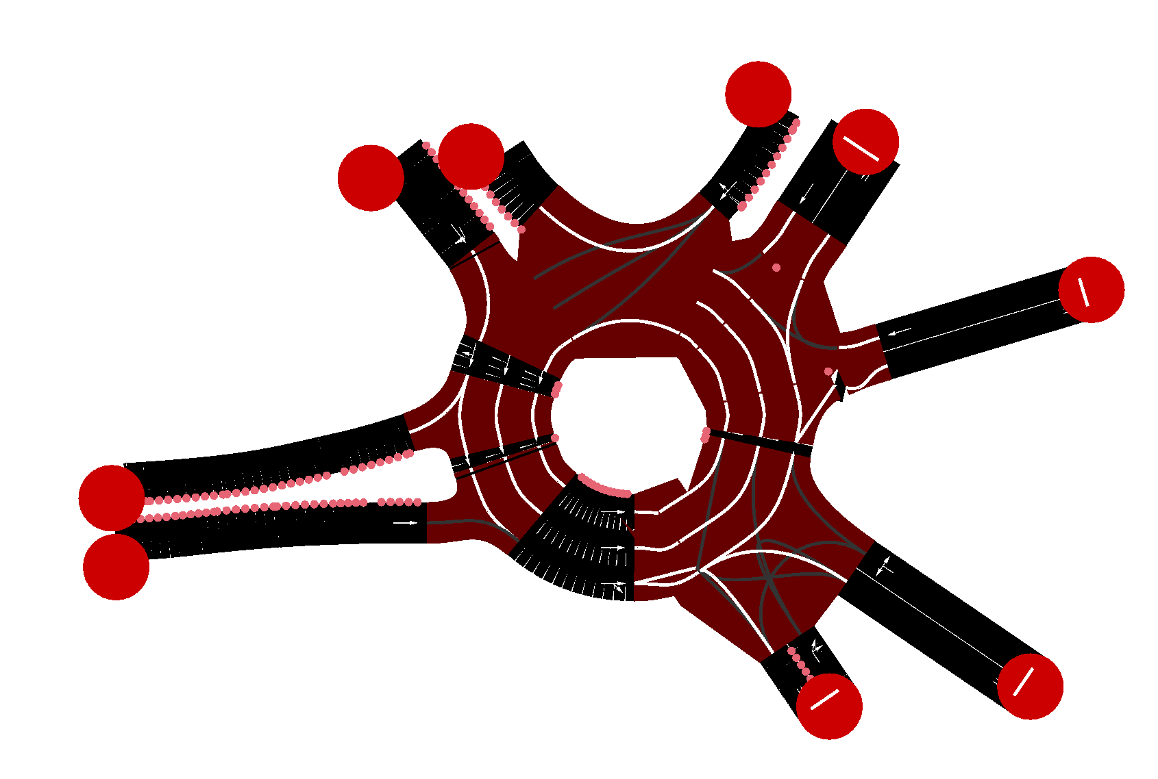 Poorly generated roundabout junctions when converting from OpenDRIVE with netconvert · Issue ...
