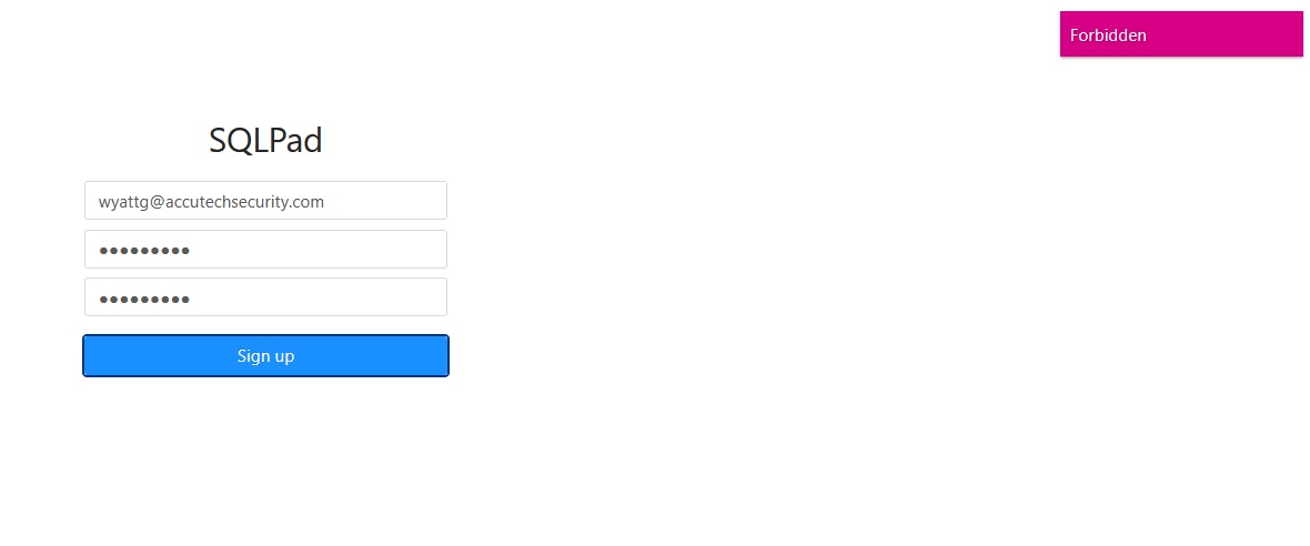 Cannot Signup · Issue 1117 · Sqlpad Sqlpad · Github