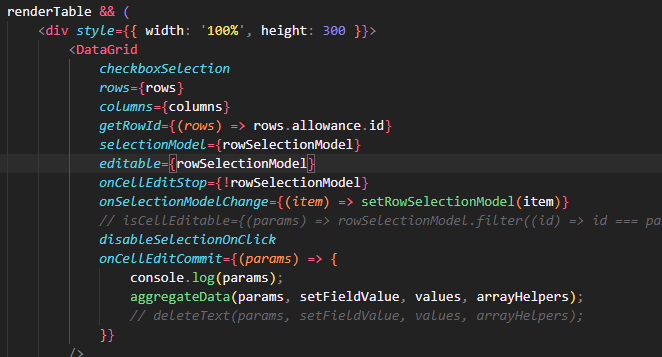 [question] How to make cells editable only when the row is selected ...