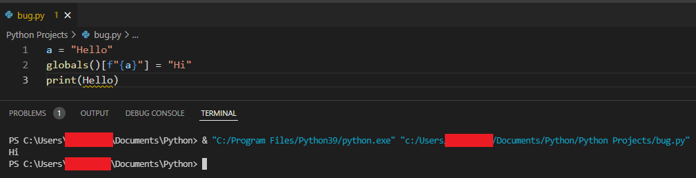 Pylance doesnt recognize variables made using globals() function · Issue #2394 · microsoft ...