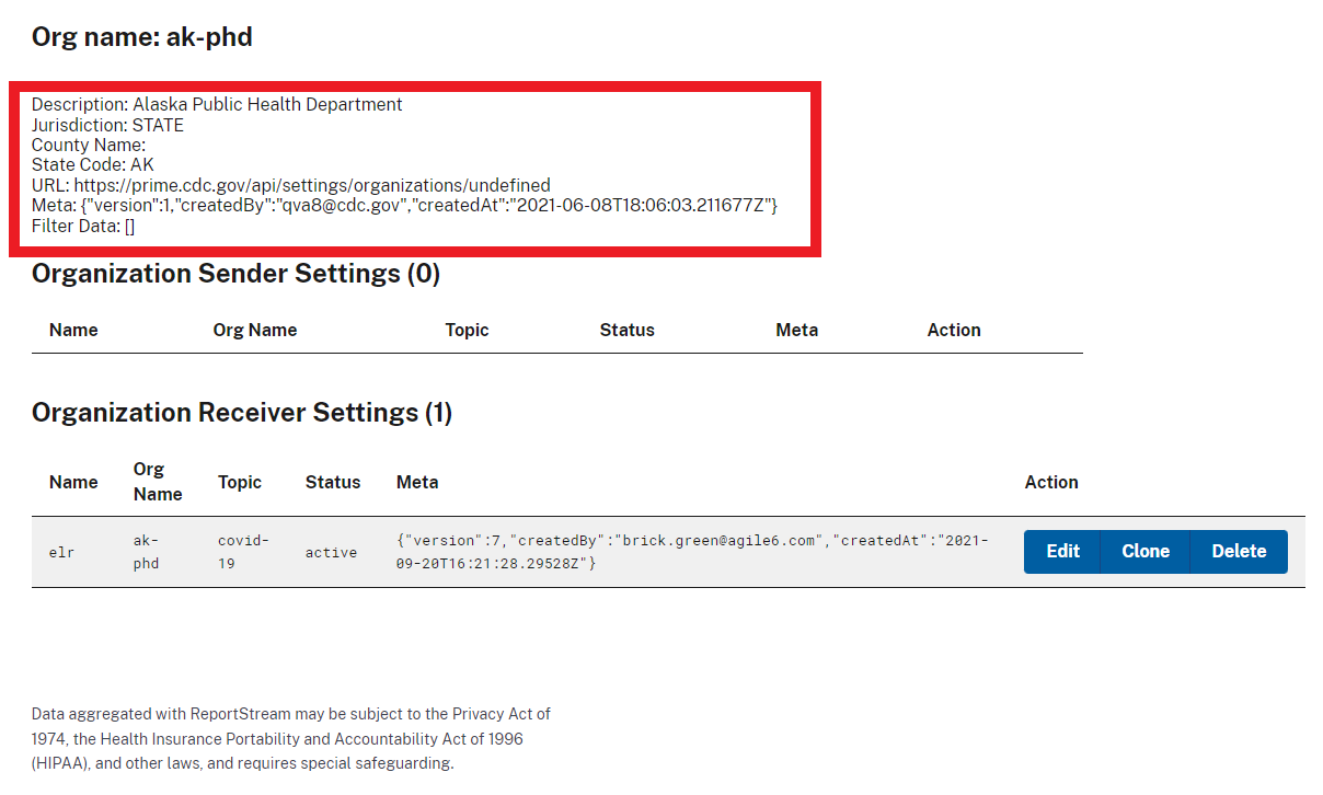Admin Settings: allow edit of top-level organization · Issue #4121 · CDCgov/prime-reportstream ...