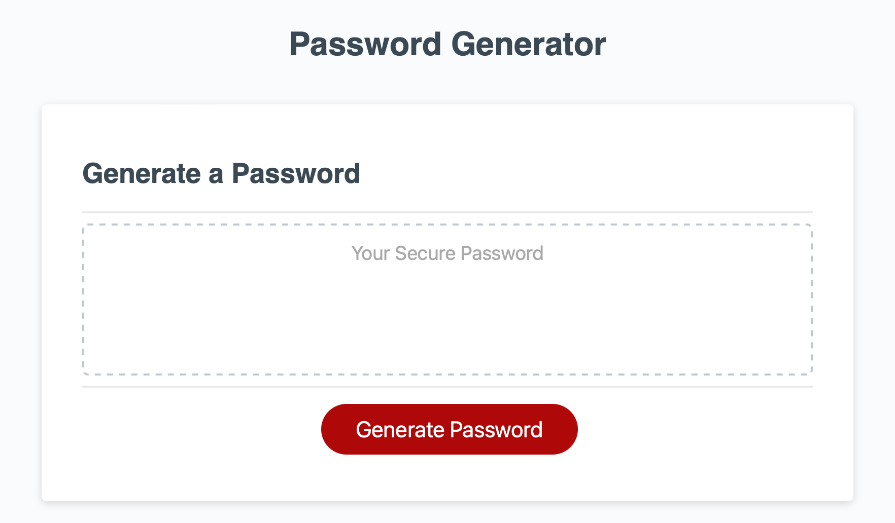 GitHub - aishaalii/javascript-password-generator