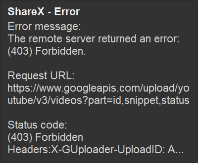 Cannot upload to YouTube using ShareX. · Issue #6237 · ShareX/ShareX · GitHub