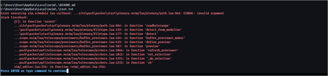 Telescope issue + Plenary issue · Issue #1816 · nvim-telescope/telescope.nvim · GitHub