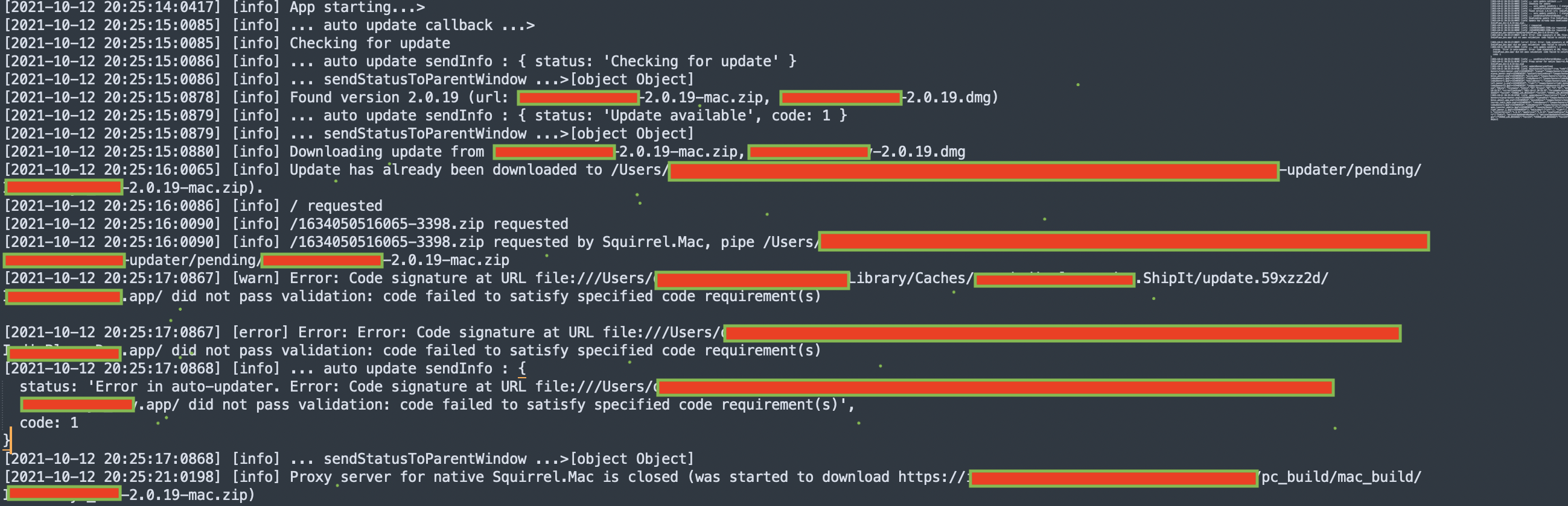 [Bug]: Code signature at URL file:///Users did not pass validation: code failed to satisfy ...