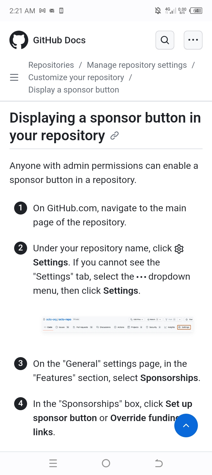 Displaying a sponsor button in a repository · Issue #27594 · github/docs · GitHub