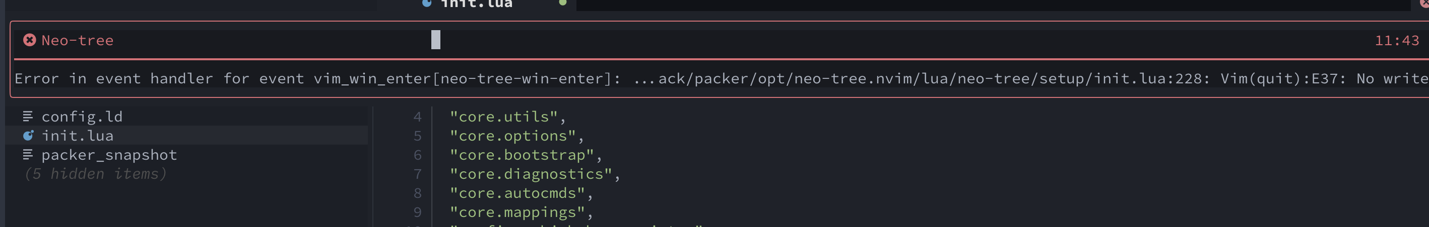 Glitch and weirdness when quiting unsaved file with neo-tree opened ...