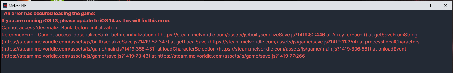 [BUG] Steam client doesn't open - Cannot access 'deserializeBank' before initialization · Issue ...