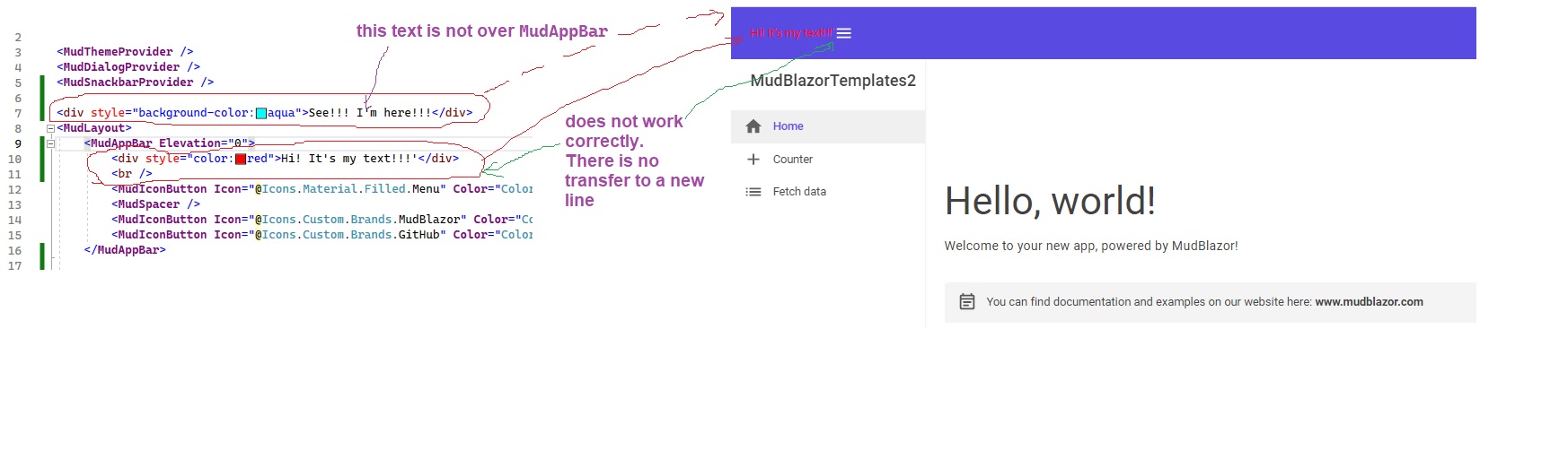 Maybe you need to create HEADER and FOOTER? · Issue #5718 · MudBlazor ...