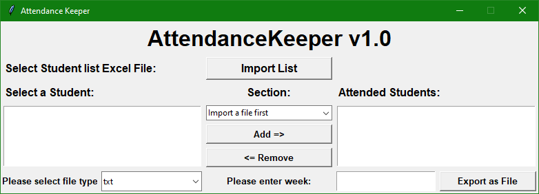 GitHub - MehmetJank/attendance_keeper: Attendance Keeper App is a Python program for my school ...