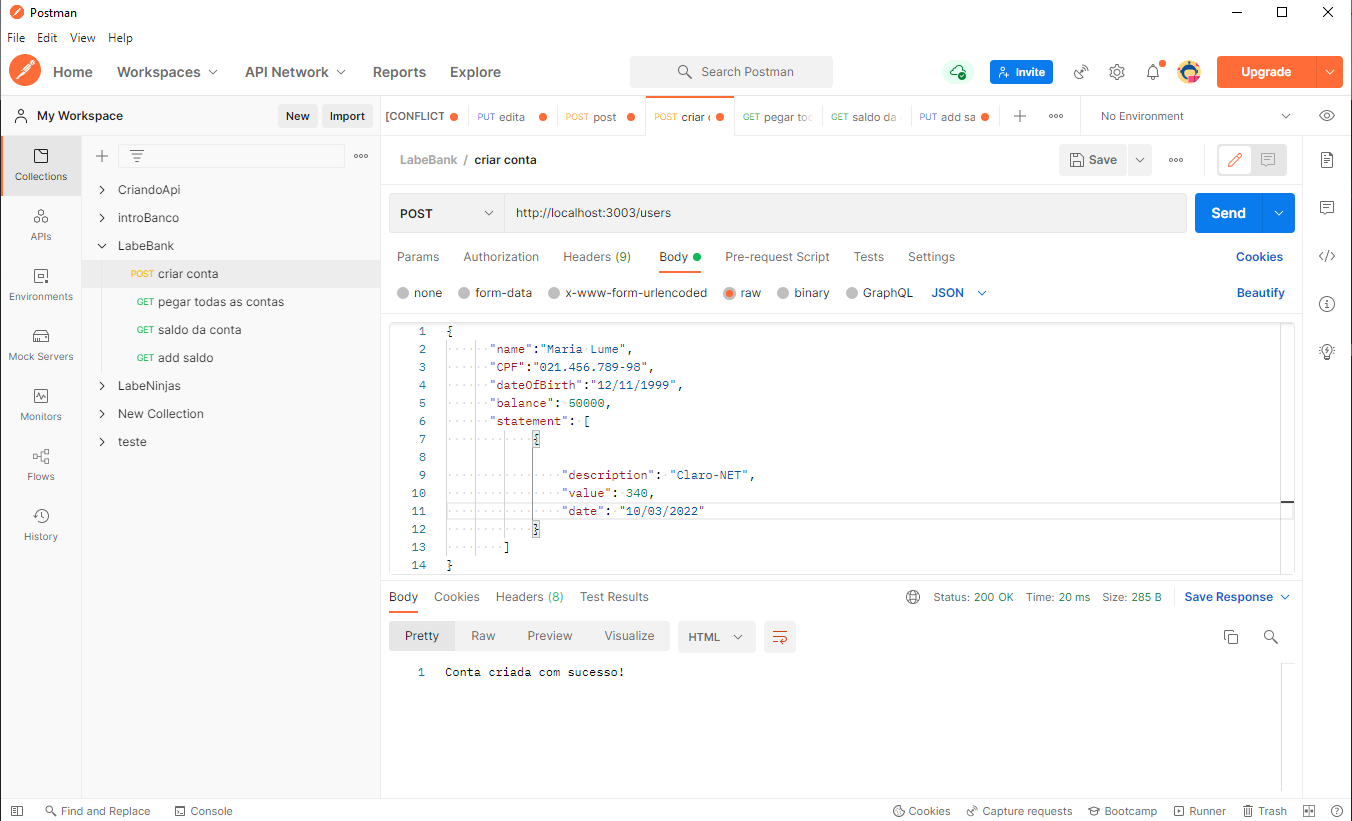 GitHub - Carlisegd/LabeBank: IWFS: Sistema Bancário - atividade do curso da Labenu