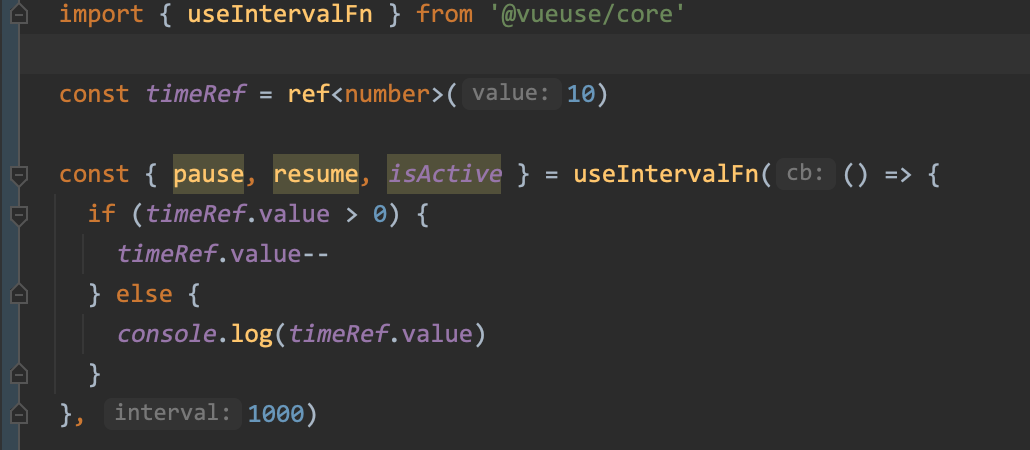 maybe `useIntervalFn` need return function to stop interval ? · Issue #1126 · vueuse/vueuse · GitHub