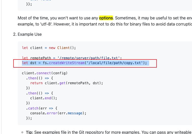 Possible to 'pipe' file from one client to another? · Issue #390 · theophilusx/ssh2-sftp-client ...