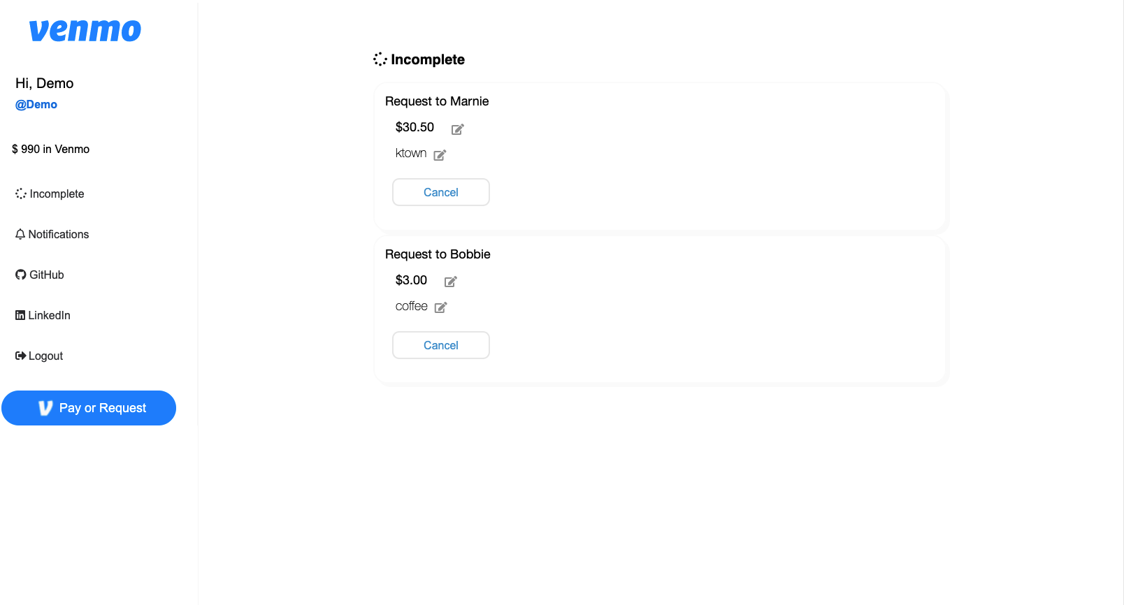 GitHub - jonathancchsu/venmo-clone