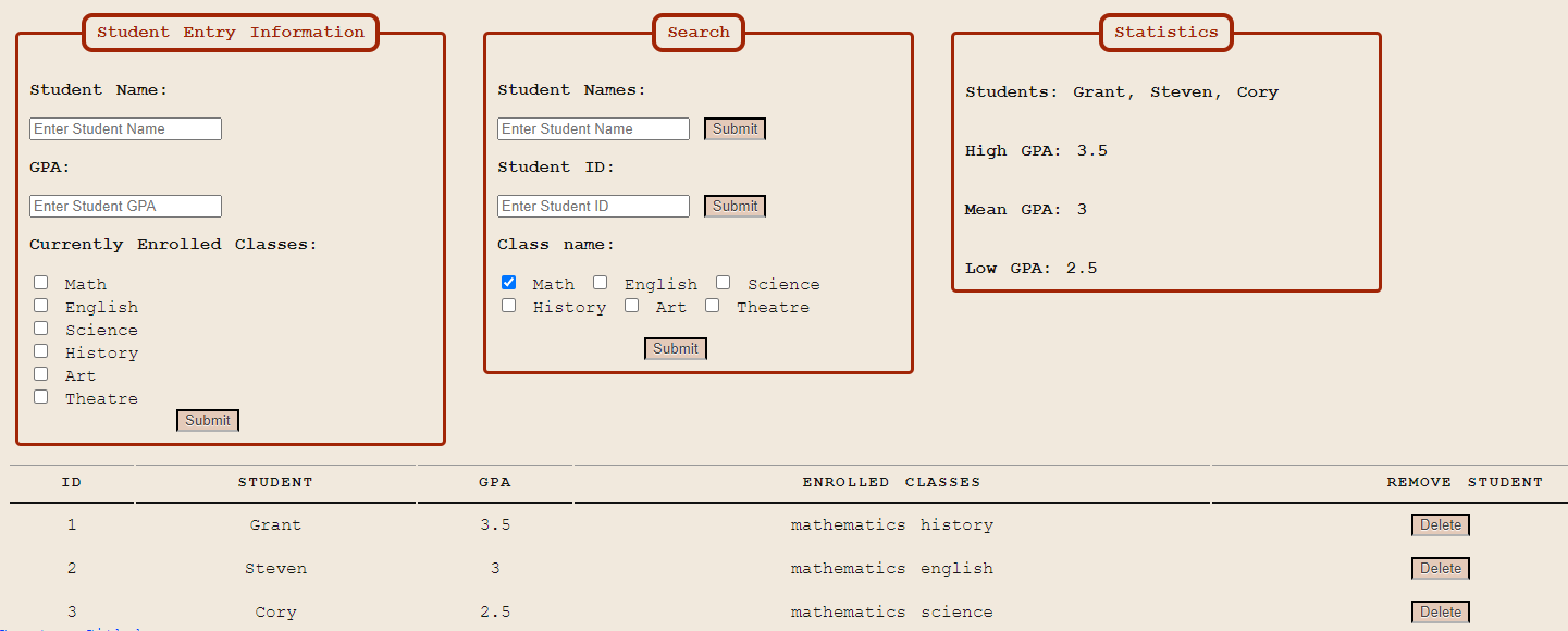 GitHub - GrantMelvin/StudentManagementSystem.io: A student management ...