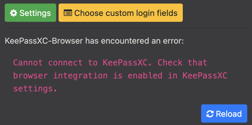 Unable to connect to KeePassXC-Browser · Issue #1559 · keepassxreboot/keepassxc · GitHub