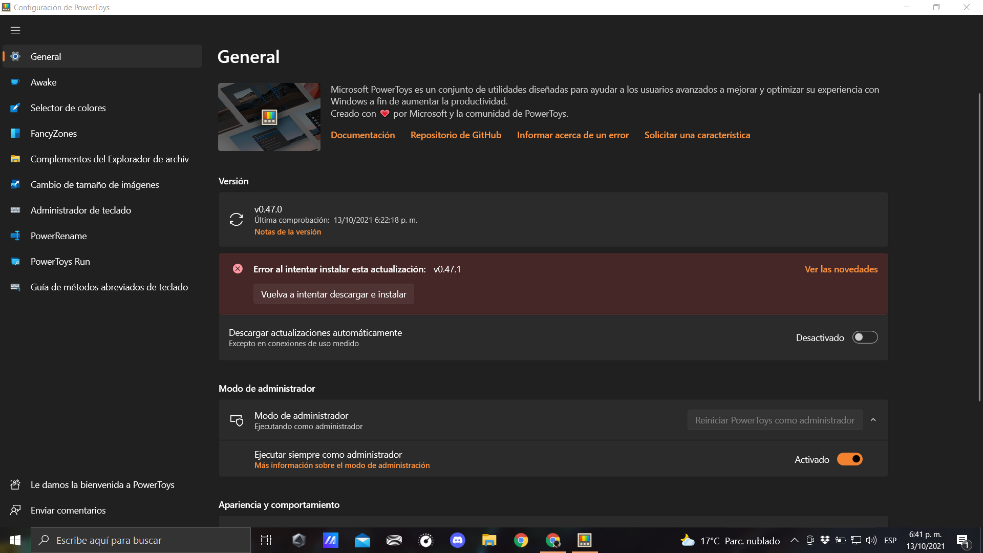 Error While Upgrading · Issue 13817 · Microsoftpowertoys · Github 