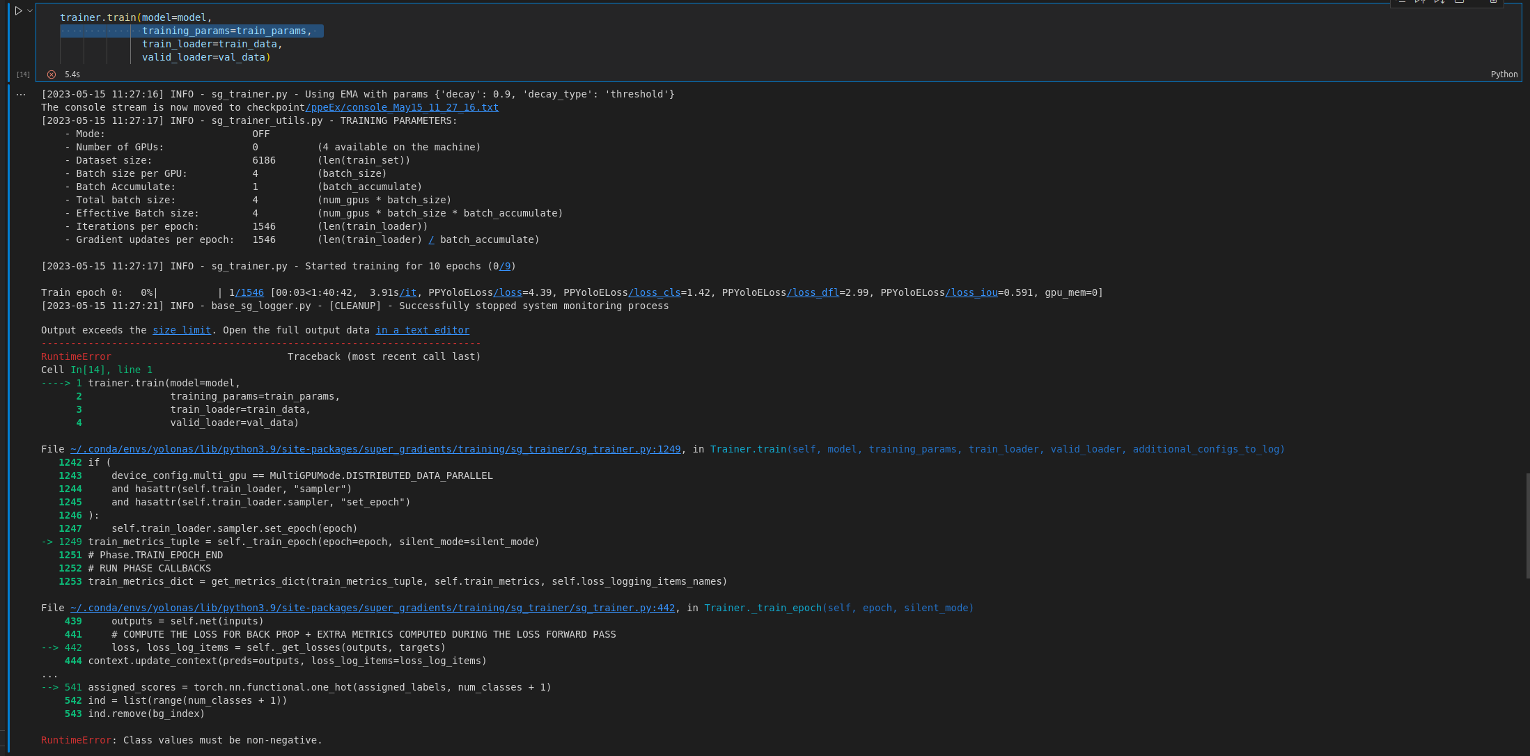 CUDA error prventing me from training YOLONAS · Issue #1004 · Deci-AI/super-gradients · GitHub