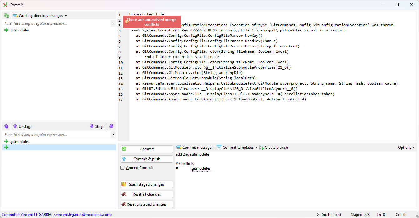 Nbug One Or More Errors Occurred Exception Of Type Gitcommand · Issue 10691 0577