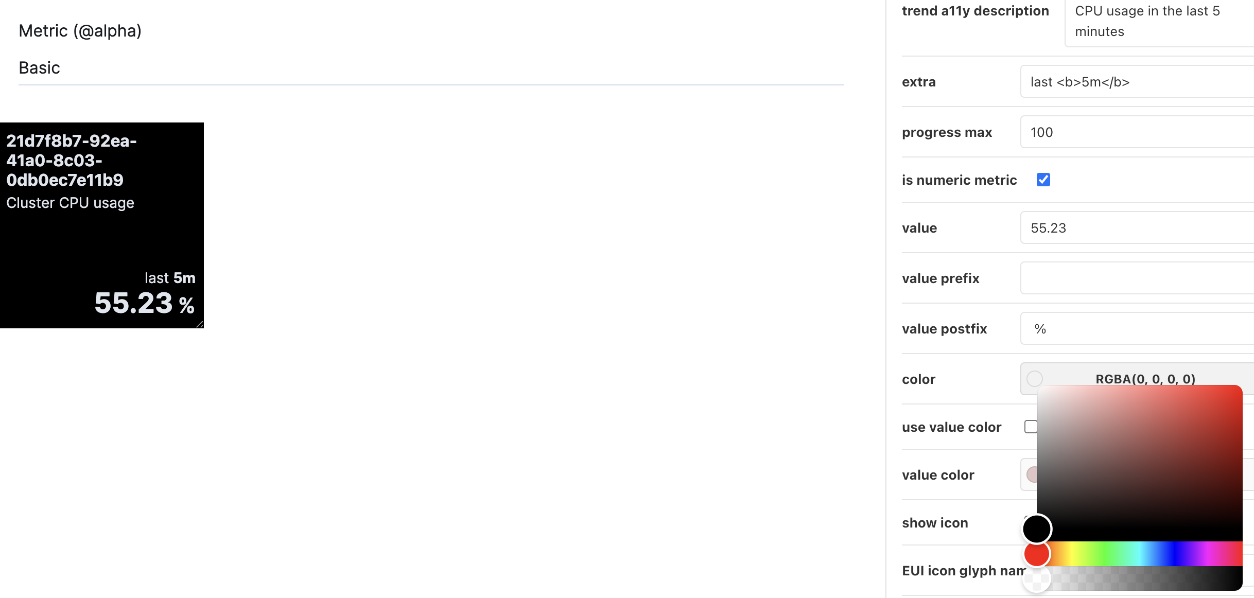 [Metric] Opacity is ignored when passed as RGBA or HEX string · Issue #2183 · elastic/elastic ...