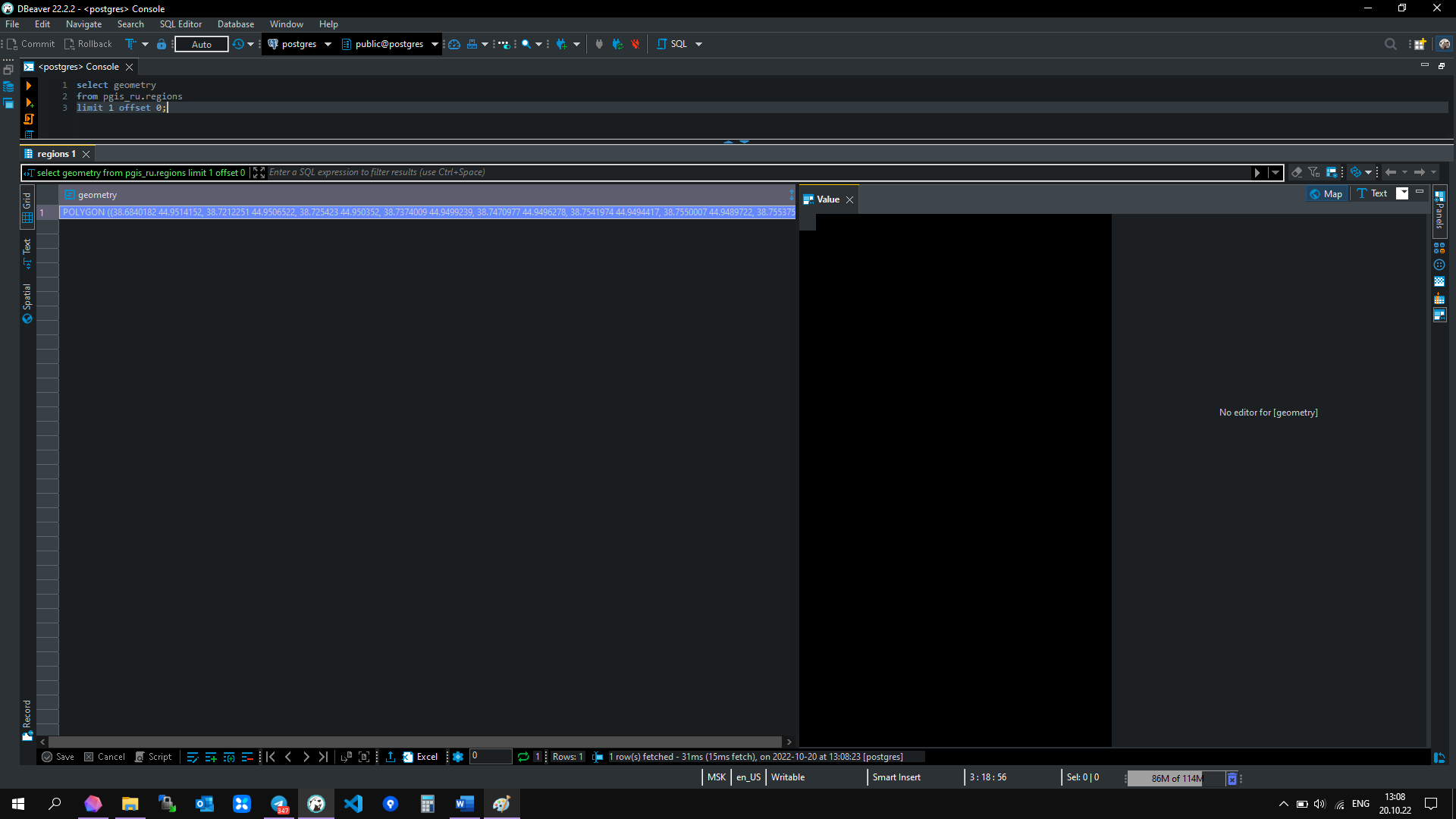 PostGIS geometry is not visible in 'Value' window · Issue #17983 · dbeaver/dbeaver · GitHub