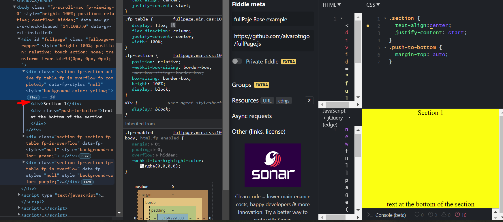 Fullpage adds fp-is-overflow also if not · Issue #4460 · alvarotrigo/fullPage.js · GitHub