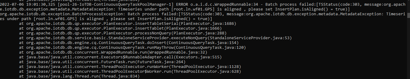 Batch Process Failed Exception · Issue 6609 · Apacheiotdb · Github