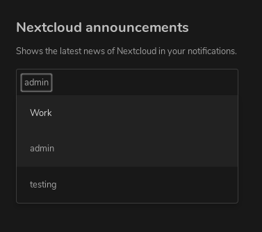 Uses old select2, should use new vue component · Issue #36 · nextcloud/nextcloud_announcements ...